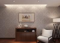 China Embossed Living Room 3D Home Wallpaper with Symmetrical Floral Pattern , CSA approved for sale