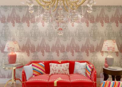 China Retro Washable Waterproof PVC Wallpaper For Walls TV Background , Droplight Pattern for sale