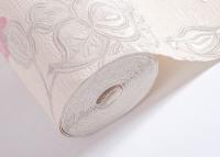 China Floral Pattern 3D Home Wallpaper Vintage Wallcovering with Light Pink Color , 0.53*10m/ roll for sale