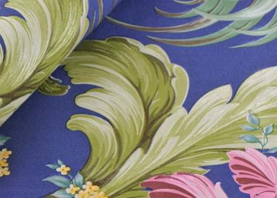 China PVC Floral Pattern Self Adhesive Wallpaper Soundproof with Blue Color , 0.53*10m for sale