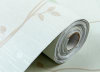 China Embossed Bedroom No Glue Self Adhesive Vinyl Wallpaper with Leaf Pattern , European Style for sale
