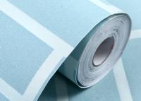 China Blue Pre - Pasted Self Adhesive Wall Covering Non Woven / 3D Brick Wallpaper , CE Standard for sale