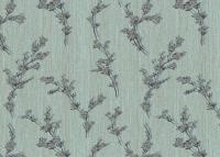 China Green Leaf Pattern Non Woven Wallcovering / Flocking Home Decorating Wallpaper for sale