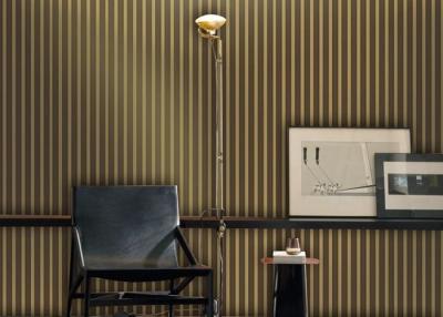 China 1.06*10M Stripe Velvet Look Wallpaper , Living Room Wallpaper With Multi Color Printing for sale