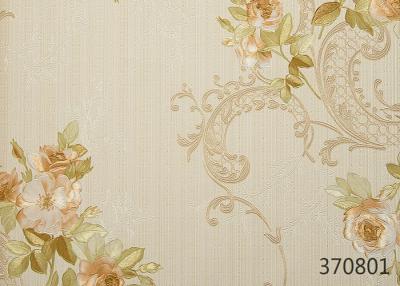 China Modern Style Vinyl Embossed Wallpaper For Restaurant Decoration , Floral Pattern for sale