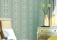 China Washable Classic Striped Floral Wallpaper , Vinyl Material Durable Wall Coverings for sale