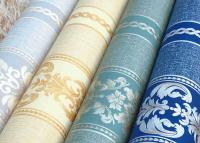 China Washable Classic Striped Floral Wallpaper , Vinyl Material Durable Wall Coverings for sale