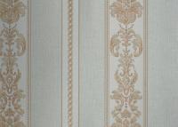 China Washable Classic Striped Floral Wallpaper , Vinyl Material Durable Wall Coverings for sale