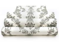 China Black / White Retro 3D Vintage Asian Inspired Wallpaper / Yarn Wallcovering for sale