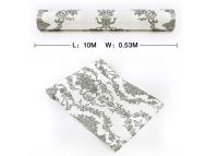 China Black / White Retro 3D Vintage Asian Inspired Wallpaper / Yarn Wallcovering for sale
