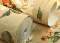 China Removable Strippable Country Style Wallpaper , Deep Embossed PVC Flower Wall Covering for sale