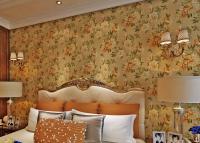 China Removable Strippable Country Style Wallpaper , Deep Embossed PVC Flower Wall Covering for sale
