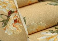 China Removable Strippable Country Style Wallpaper , Deep Embossed PVC Flower Wall Covering for sale