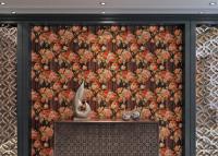 China Flora Washable Vinyl Wallpaper / PVC Wall Covering Country Style For Bedroom , Deep Embossed for sale