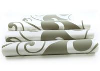 China 0.53*10m Velvet Textured Wallpaper , White And Green Velvet Wallpaper For Home Decoration for sale