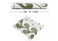 China 0.53*10m Velvet Textured Wallpaper , White And Green Velvet Wallpaper For Home Decoration for sale