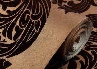 China Luxury Waterproof Velvet Flock Wallpaper for Living Room , SGS CSA Certification for sale