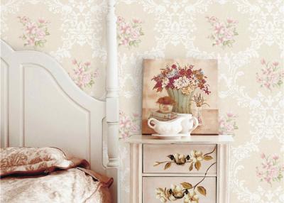 China PVC 3D Cheap Discount Wallpaper / Country Style Wallpaper With Rose Pattern , 0.53*10M for sale