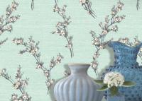 China Wide Green Leaf Pattern Dining Room Wallpaper with Non - woven Paper , Adult Style for sale