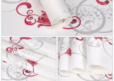 China White Foam Floral Self Adhesive Wallpaper Water Resistant Wallpaper For Administration for sale