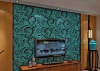 China Luxury Soundproof Velvet Flock Wallpaper / 3D Wall Covering With 0.7*10M Size , Eco Friendly for sale