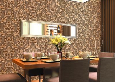 China 0.53*10m Cheap Price Embossed Floral Wallpaper for Home Decoration , SGS CSA Listed for sale
