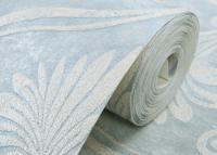 China Soundproof Removable European Style Wallpaper , Blue 3d Silver Wallpaper for sale