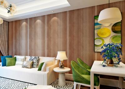 China Brown Embossment PVC Living Room Striped Wallpaper Water Resistant Wallpaper for sale