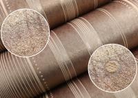 China Brown Embossment PVC Living Room Striped Wallpaper Water Resistant Wallpaper for sale