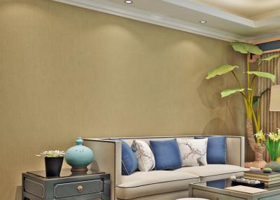 China Beige Printed Non - Woven Wallpaper Bedding Room Wallcovering 0.53*10M for sale