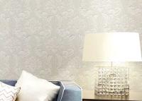 China Floral Wet Embossed Non - Woven European Style Wallpaper For Study Room for sale