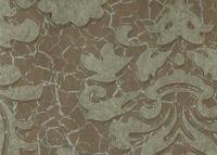 China Floral Wet Embossed Non - Woven European Style Wallpaper For Study Room for sale
