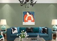 China Lounge room Contemporary Wall Coverings , Crack Foaming Silk Solid Color Removable Wallpaper for sale