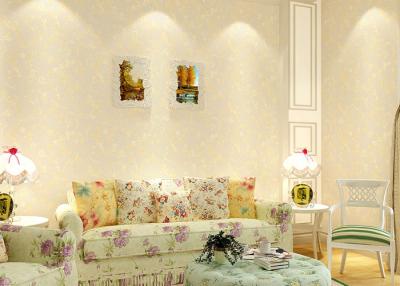China Gold and Gray floral removable wallpaper , modern art wallpaper home design for sale