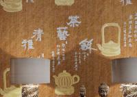 China Chinese Style Asian Inspired Wallpaper , Wet Embossed Dining Room Wallpaper for sale