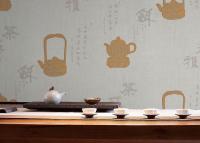 China Chinese Style Asian Inspired Wallpaper , Wet Embossed Dining Room Wallpaper for sale