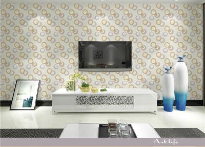 China Dropping Particle Circle Pattern Living Room Wallpaper with Non woven Paper Base for sale