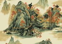 China Chinese Style contemporary wall coverings Mountains And Rivers For Sofa/TV Background for sale