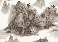 China Chinese Style contemporary wall coverings Mountains And Rivers For Sofa/TV Background for sale