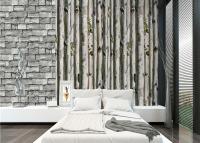 China Grey birch tree home 3d wallpaper / no toxic Living Room Wallpaper Heat insulation for sale