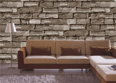 China Gravel PVC 3D Home Wallpaper for bedroom / house walls , Soundproof for sale