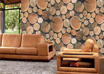 China Annual ring 3d home PVC removable reusable wallpaper for study room for sale