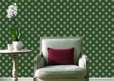 China Embossed Pvc Contemporary Wall Coverings , Four Leaf Home Floral Wallpaper For Walls for sale