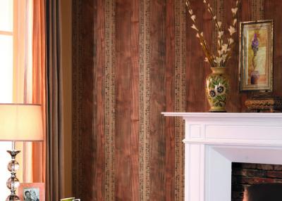 China Waterproof European Style Wallpaper Home Decor For Living Room , Cobblestone / Wood Grain Pattern for sale