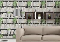 China Green Plants And Books Printing 3D Home Wallpaper  Modern Concise Style For Coffee Shop for sale