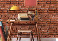 China Vintage Removable 3D Brick Effect Wallpaper , Foam Faux Brick Wall Covering Washable for sale