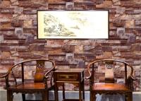 China New Chinese Style 3D Brick Effect Wallpaper Living Room Wall Covering 0.53*10M for sale