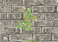 China 3D Brick Green Plants Pattern Contemporary Wall Covering For TV Background for sale