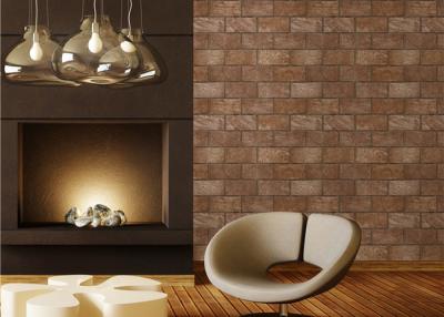 China 3D Brick Printing Natural Style Modern Removable Wallpaper , 0.53*10M PVC Material for sale