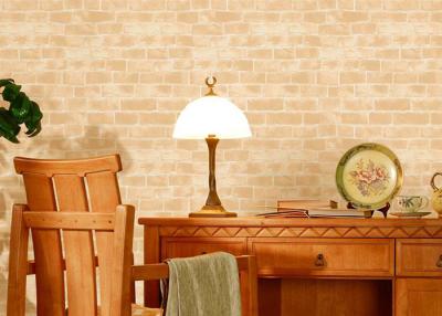 China Chinese Style Eco-friendly 3D Brick Grain Pattern Embossed Wallcovering , PVC Material for sale
